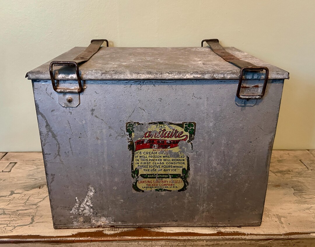 Vintage Ice Cream Chest, Sanitaire Iceless Ice Cream Chest, Lansing ...