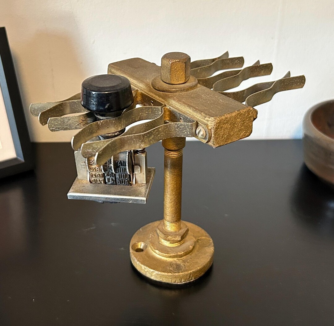 Office Stamp Holder, Vintage Office Stamp Stand, Vintage Stamps Stand ...