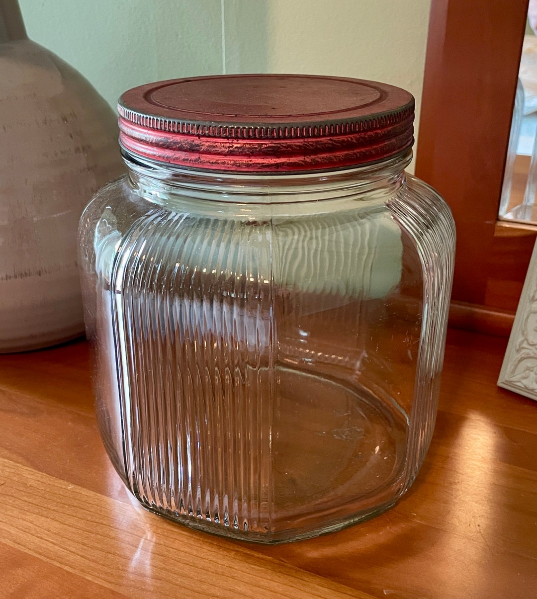 Pickle Jar, Glass Pickle Jar, Vintage Pickle Jar, Vintage Jar, Glass ...