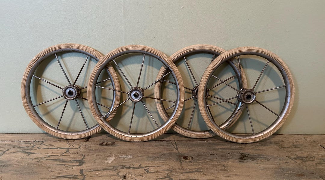 Vintage Cart Wagon Wheels, Buggy Wheels, Set of 4 Wagon Wheels, Cart ...