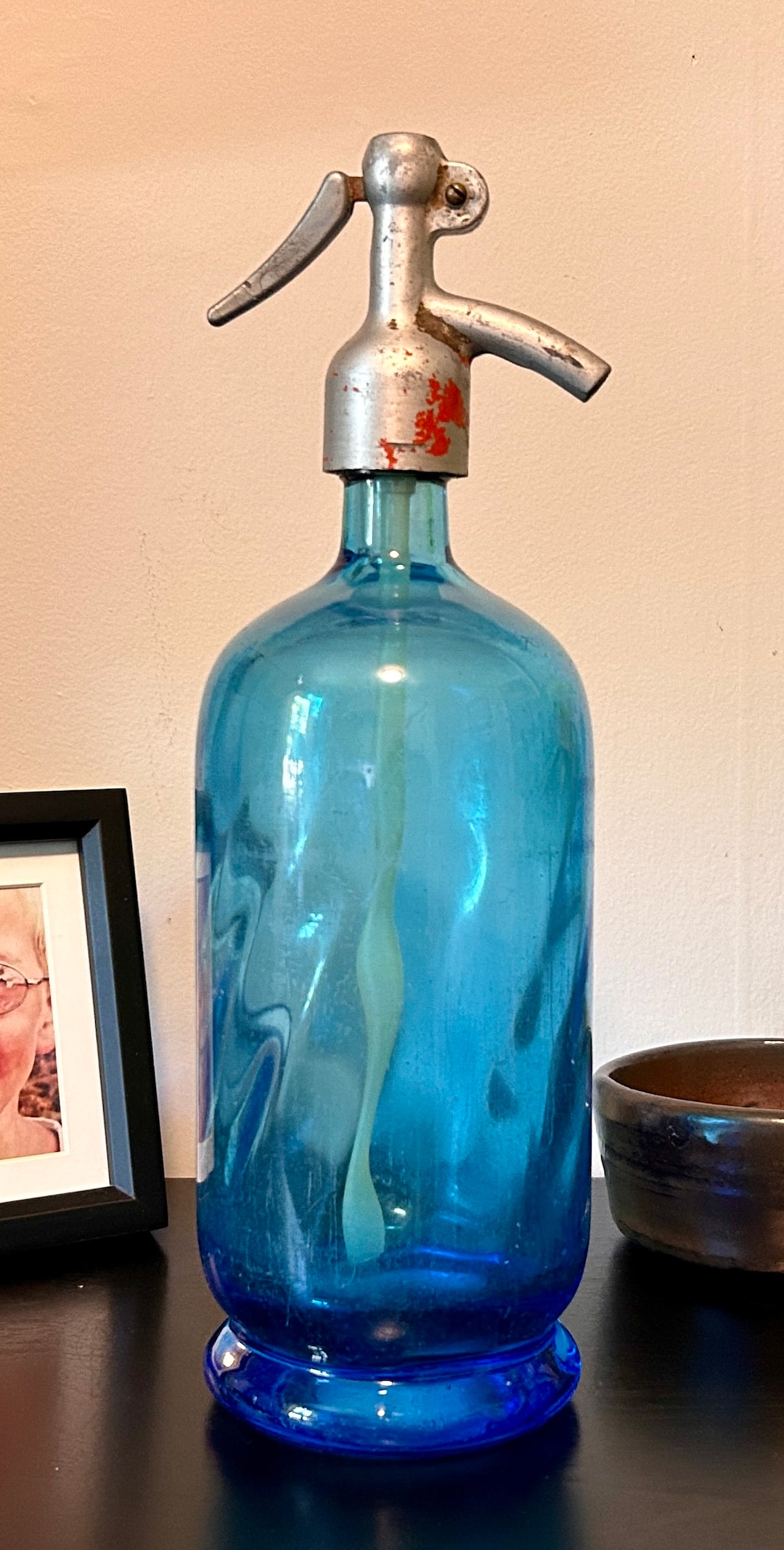 Blue Seltzer Bottle, Blue Siphon Bottle, Seltzer Bottle, Siphon Bottle ...