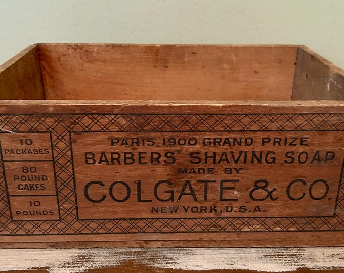 Barber's Shaving Soap Box, Barber's Crate, Colgate, Colgate & Co ...