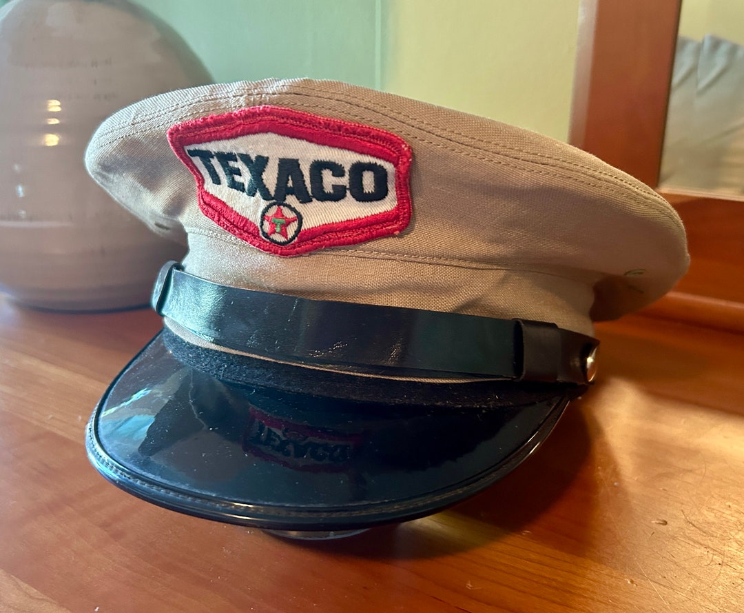 Vintage TEXACO Gas Station Attendant Hat, TEXACO Gas Station, TEXACO ...