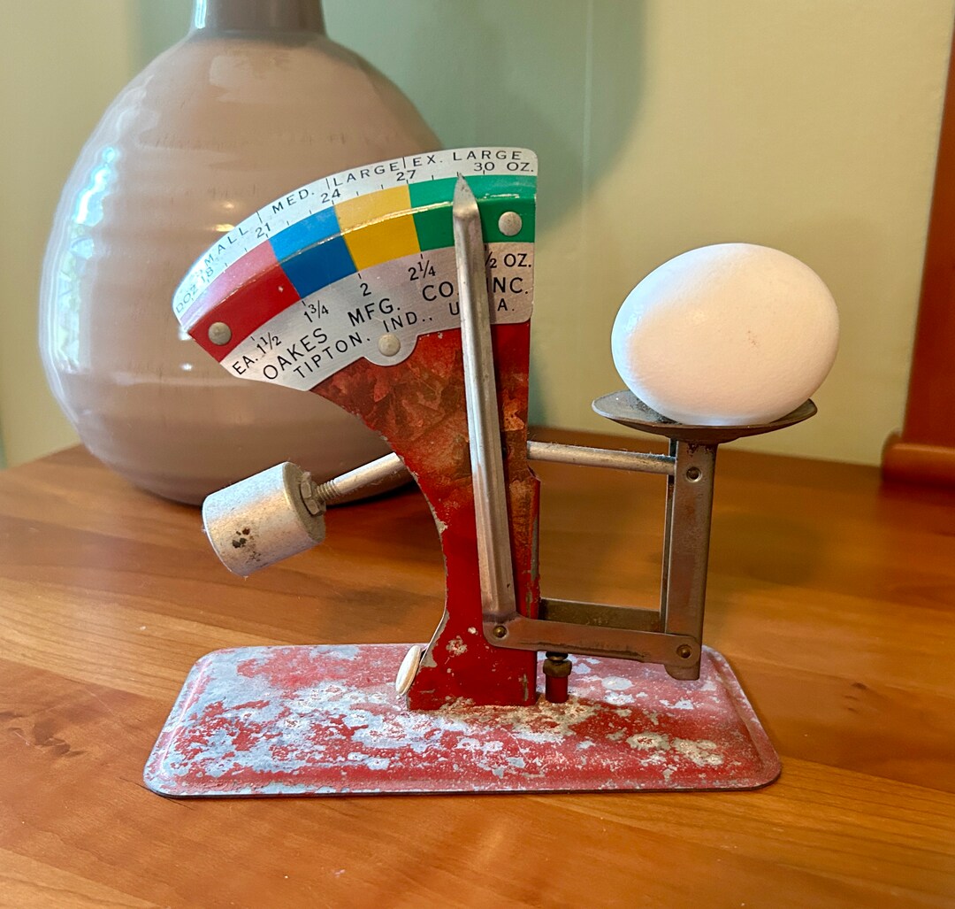 Vintage Egg Scale, Oakes MFG Egg Scale, Egg Scale, Red Egg Scale, Egg ...