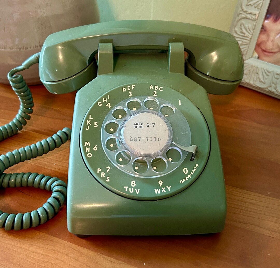 Vintage Green Telephone, Vintage Green Phone, Vintage Office Decor ...