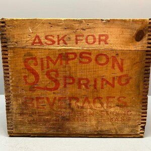 Vintage Crate, Vintage Simpson Springs Crate, Vintage Wooden Box, South ...