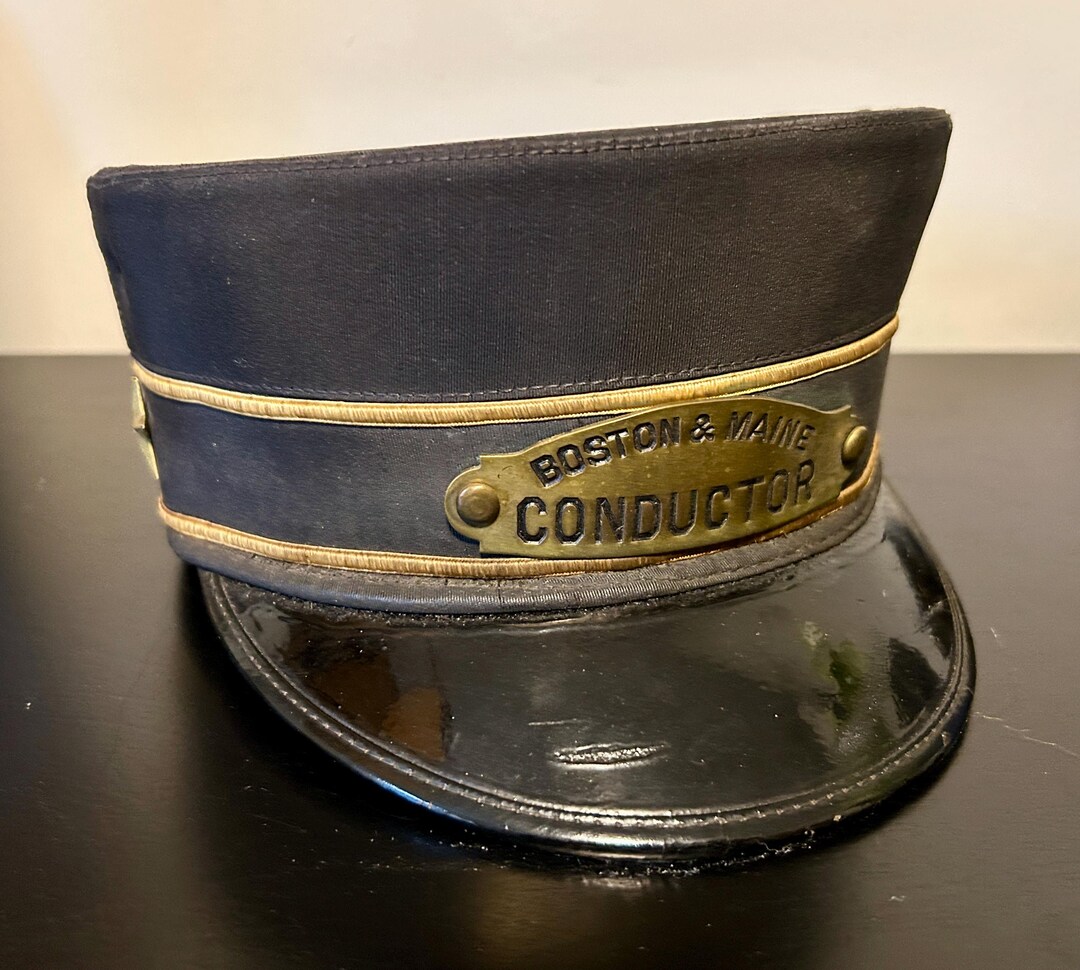 Vintage Train Conductor Hat, Boston Maine Train, Train Conductor Cap ...