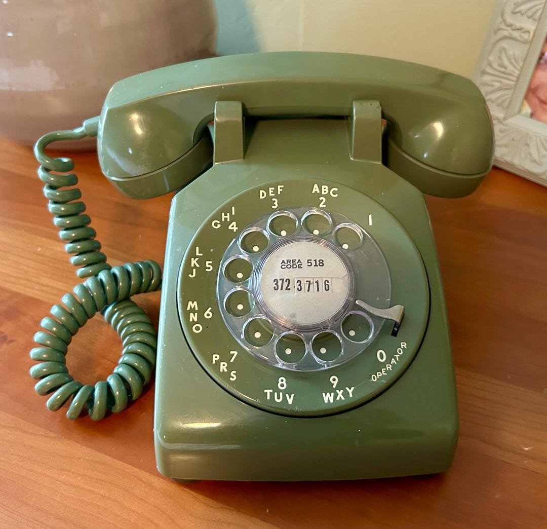 Vintage Green Telephone, Vintage Green Phone, Telephone, Vintage ...