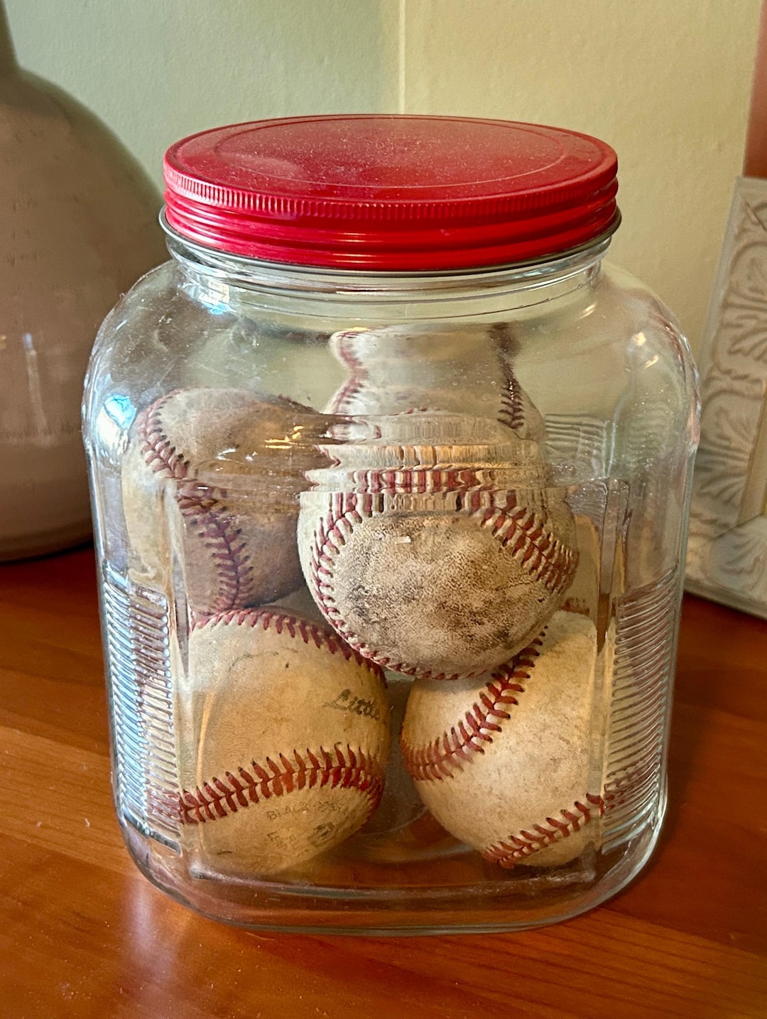 Vintage Baseballs, Jar of Baseballs, Baseballs, Sports Decor, Boys ...