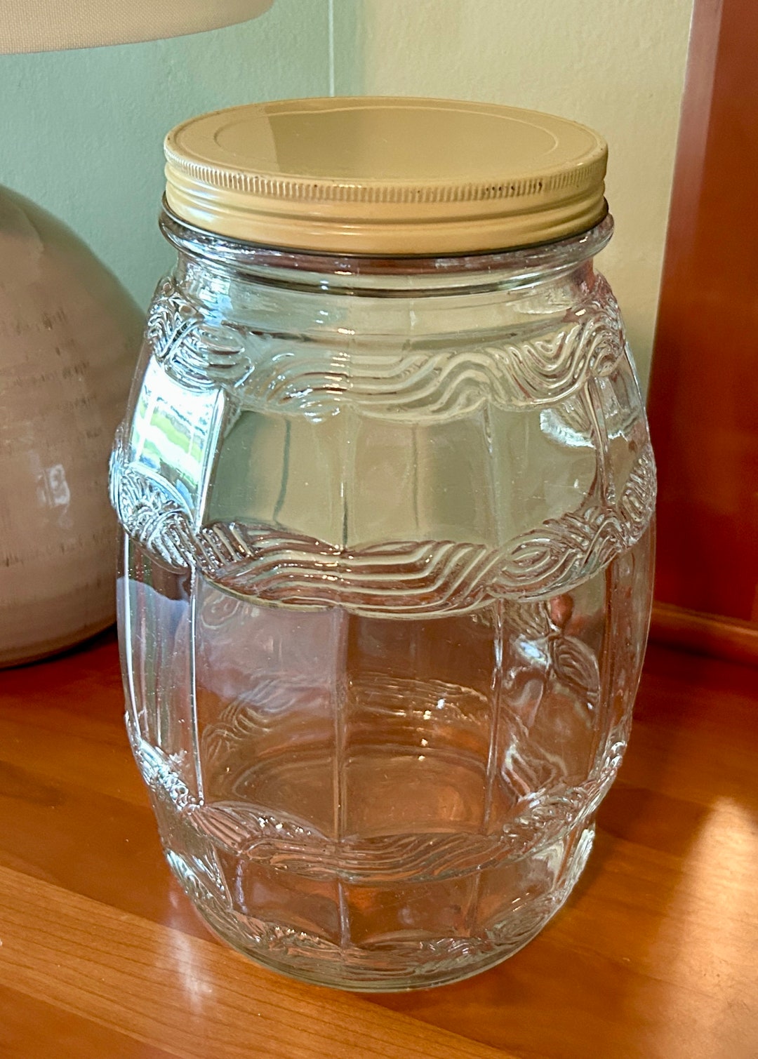 Pickle Jar, Glass Pickle Jar, Vintage Pickle Jar, Vintage Jar, Glass ...