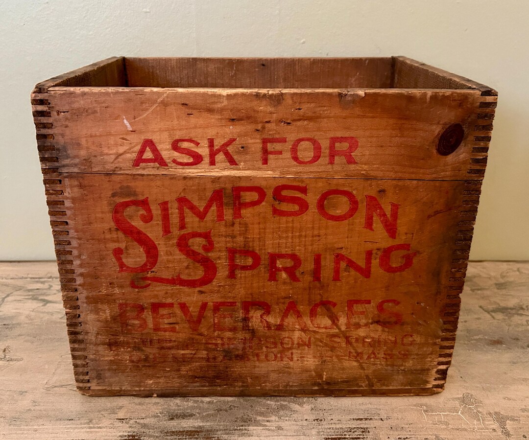 Vintage Crate, Vintage Simpson Springs Crate, Vintage Wooden Box, South ...