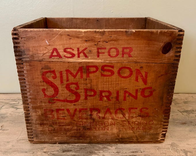 Vintage Crate, Vintage Simpson Springs Crate, Vintage Wooden Box, South ...