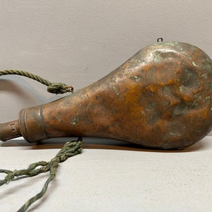 Vintage Brass Powder Flask, Brass Powder Horn, 1850's Powder Horn ...