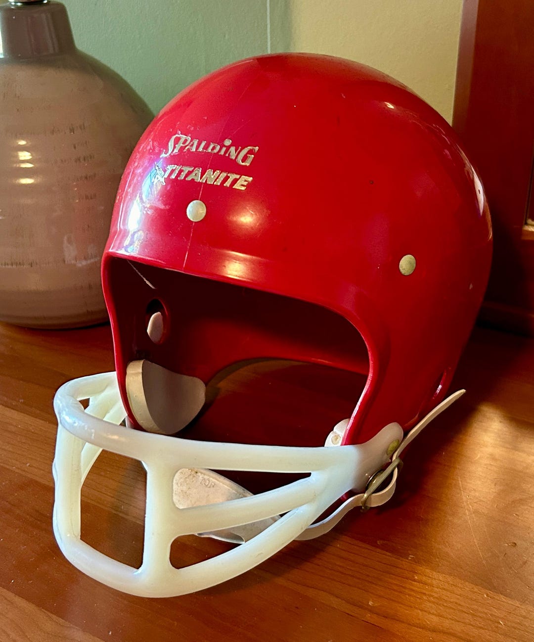 Football Helmet, Vintage Football Helmet, Red Football Helmet ...
