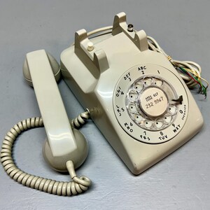 Vintage Telephone, Vintage Gray Telephone, Gray Rotary Dial Telephone ...