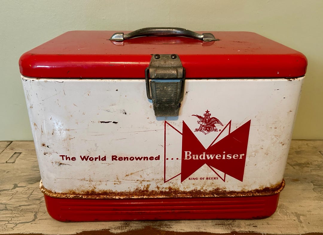 Budweiser, Vintage Metal Budweiser Cooler, Budweiser Decor, Rare ...