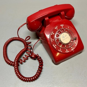 Vintage Telephone, Vintage Red Telephone, Red Rotary Dial Telephone ...