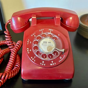 Vintage Telephone, Vintage Red Telephone, Red Rotary Dial Telephone ...
