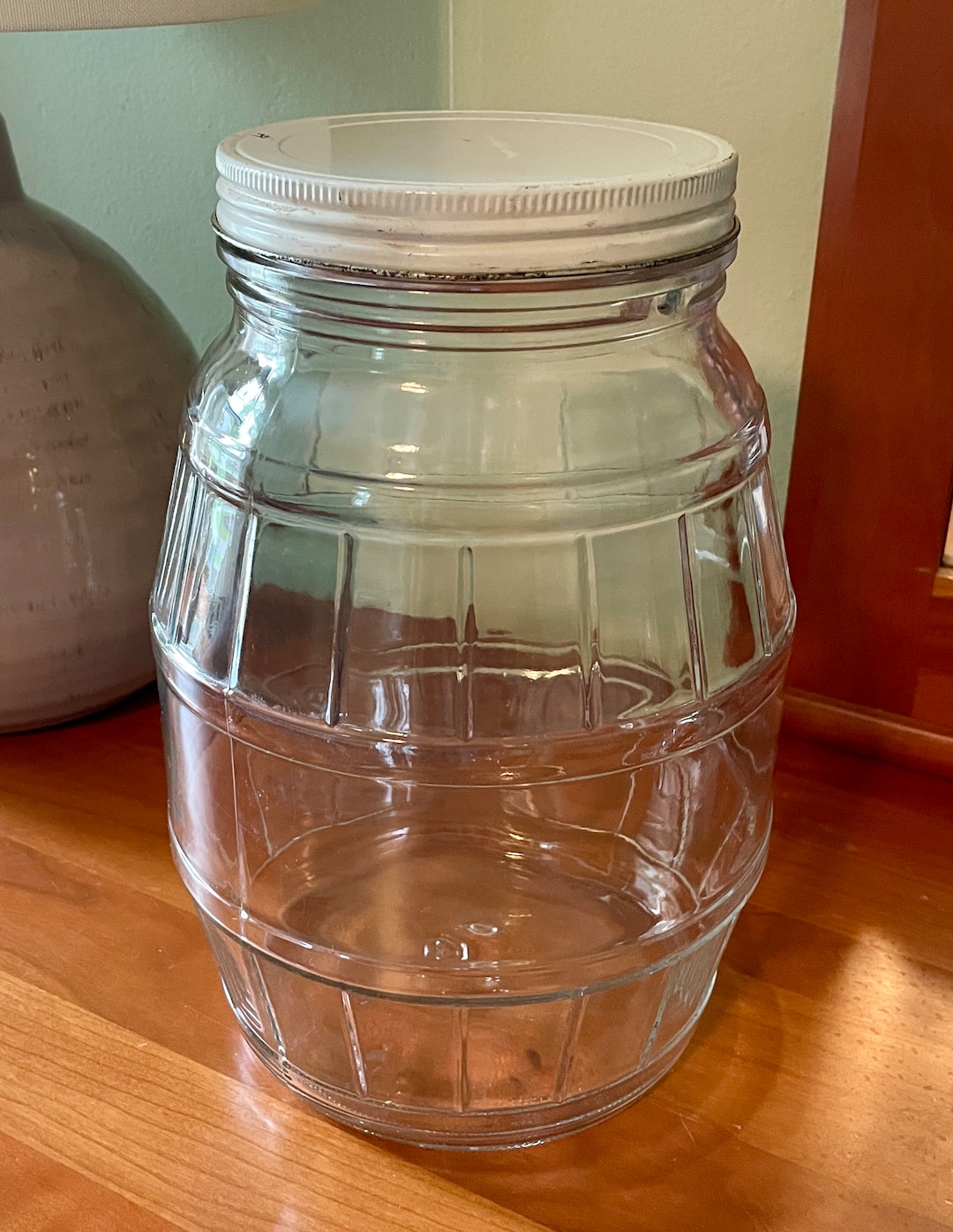 Pickle Jar, Glass Pickle Jar, Vintage Pickle Jar, Vintage Jar, Glass ...