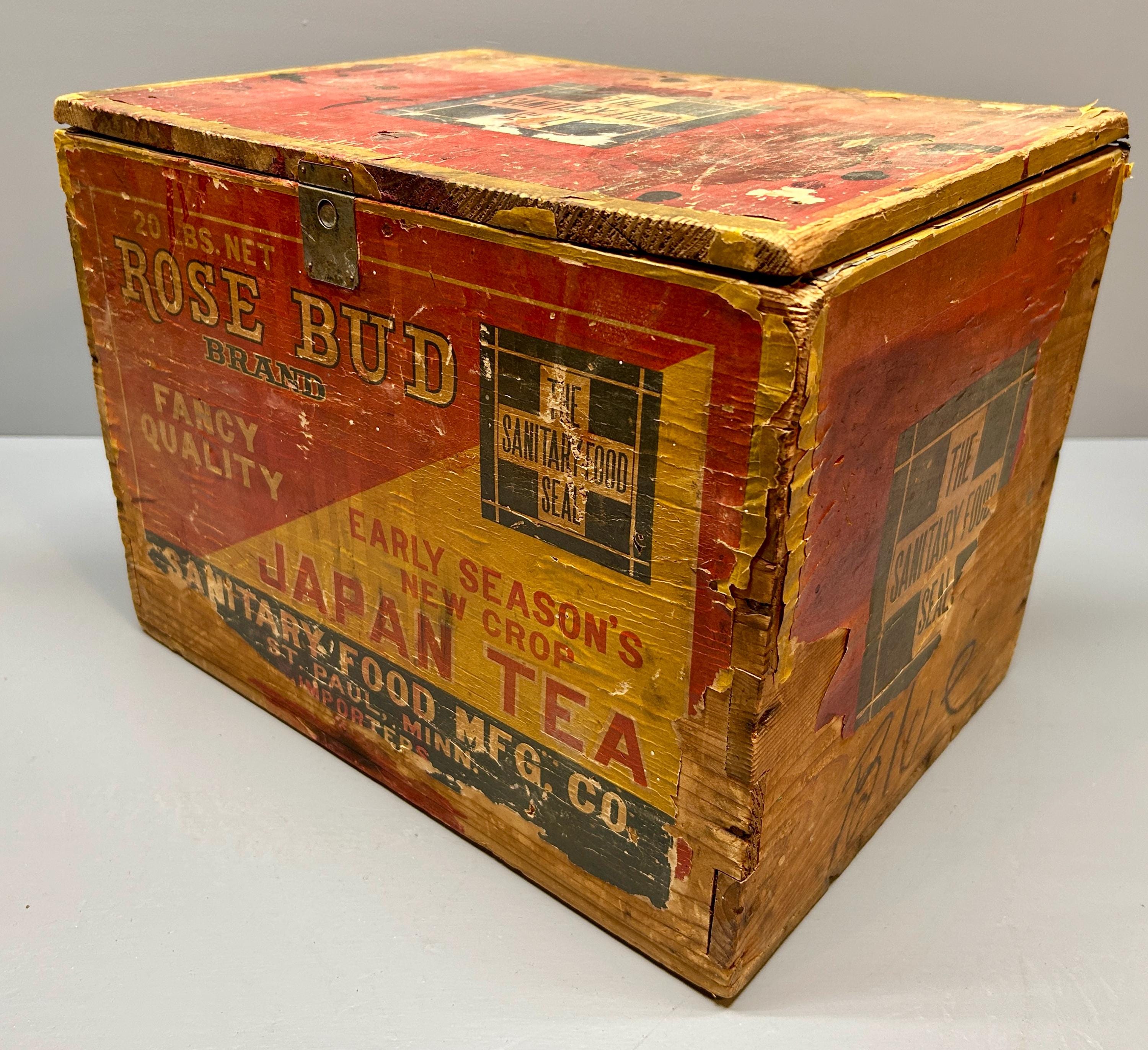 Vintage Tea Crate, Tea Crate, Rose Bud Japan Tea, Sanitary Food Tea ...