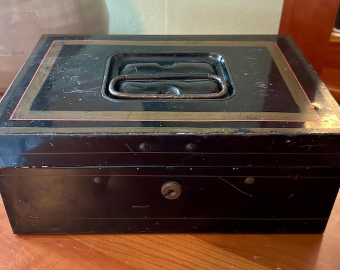Vintage Metal Document Box, Vintage Cash Box, Tin Document Box, Vintage ...