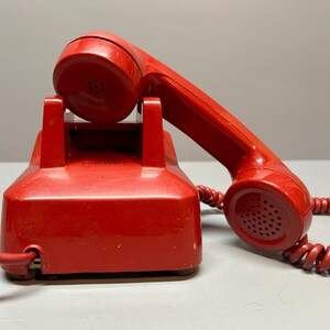 Vintage Telephone, Vintage Red Telephone, Red Rotary Dial Telephone ...
