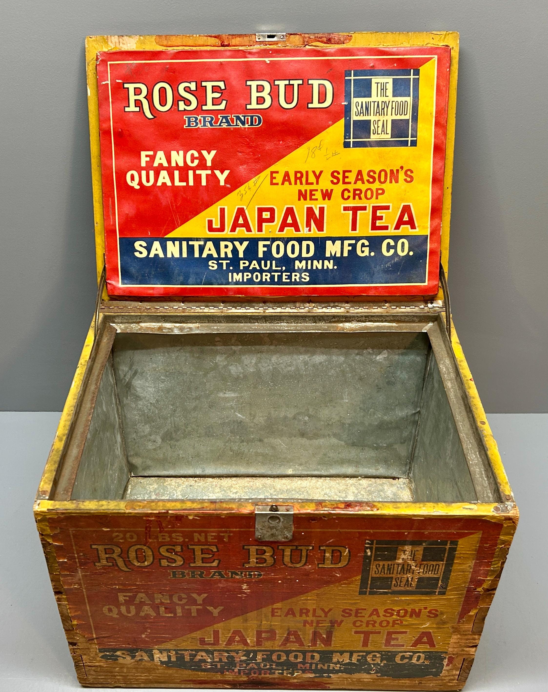 Vintage Tea Crate, Tea Crate, Rose Bud Japan Tea, Sanitary Food Tea ...