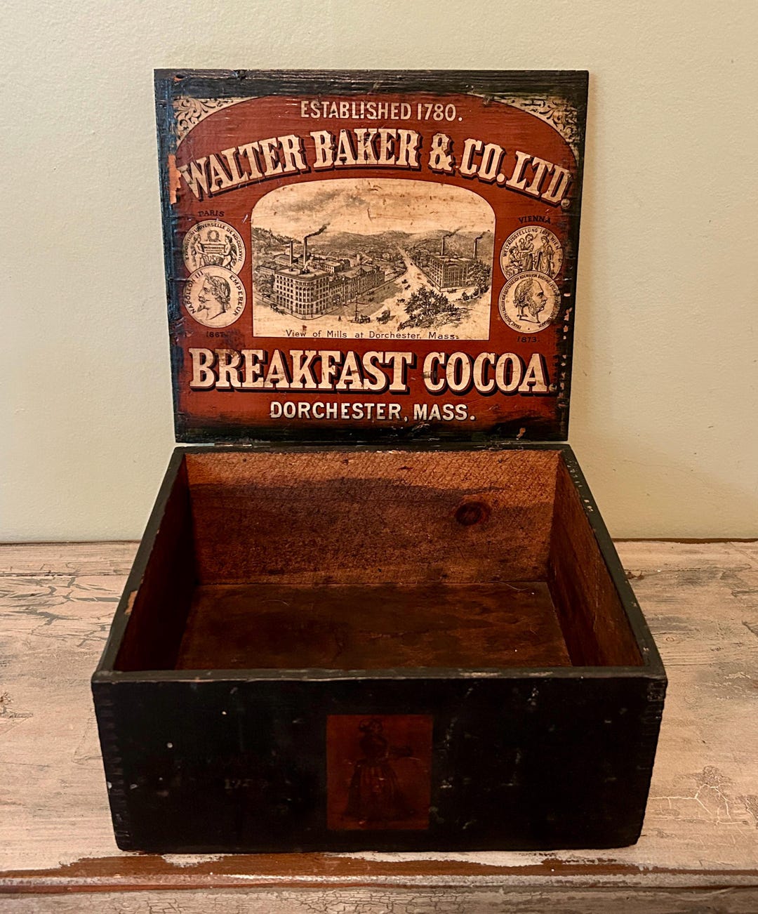 Vintage Walter Baker Box, Walter Baker, Kitchen Crate, Dorchester ...
