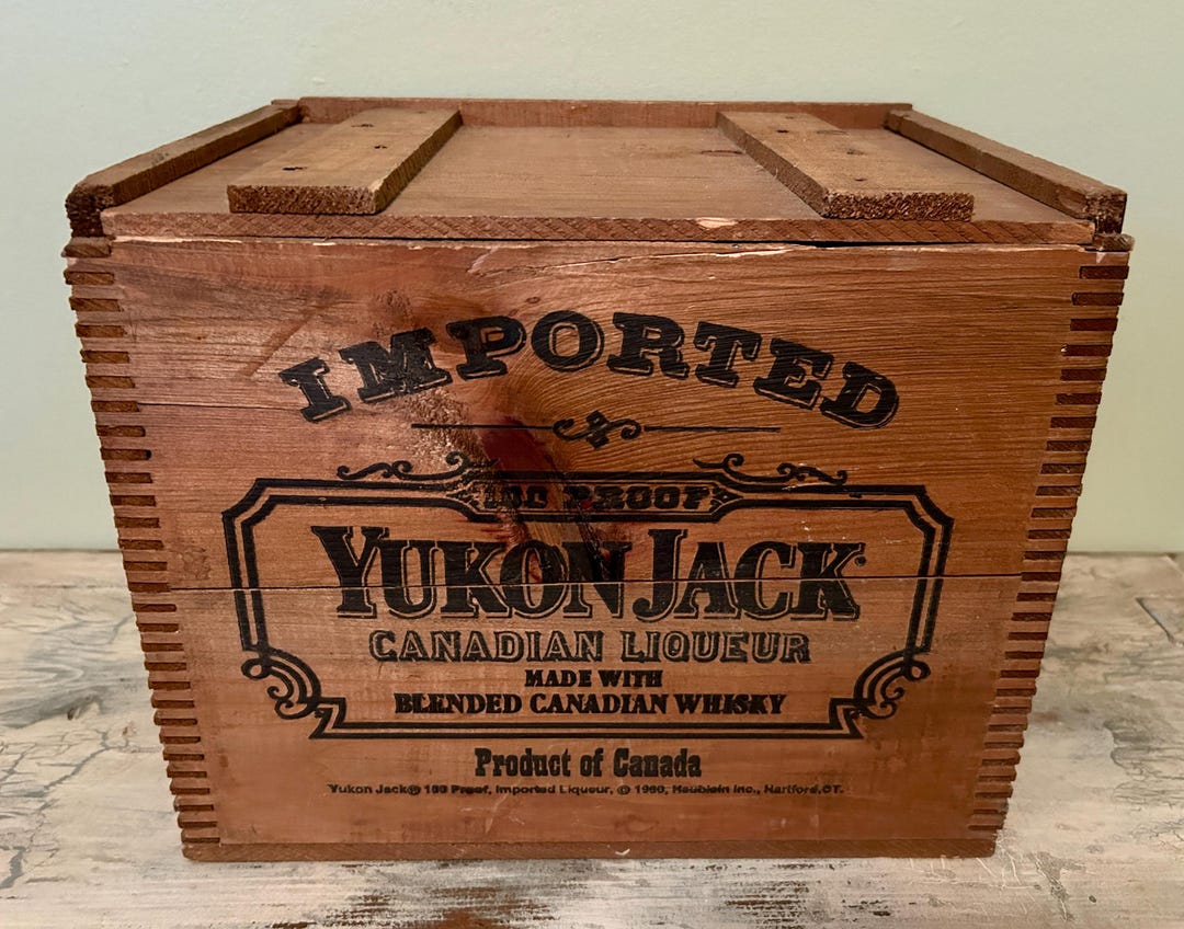 Vintage Yukon Jack Box, Yukon Jack, Whisky Crate, Vintage Whiskey Crate ...