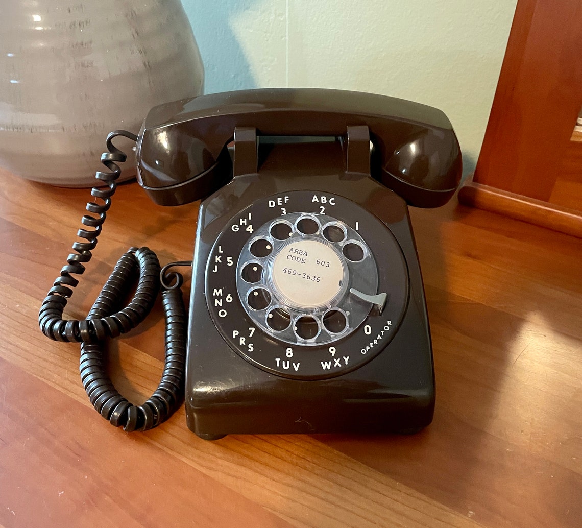 Vintage Brown Telephone Brown Rotary Dial Telephone Vintage - Etsy