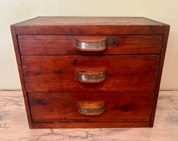 Vintage Chest, 3 Drawer Chest, Small Chest, Small Bureau, Kitchen ...