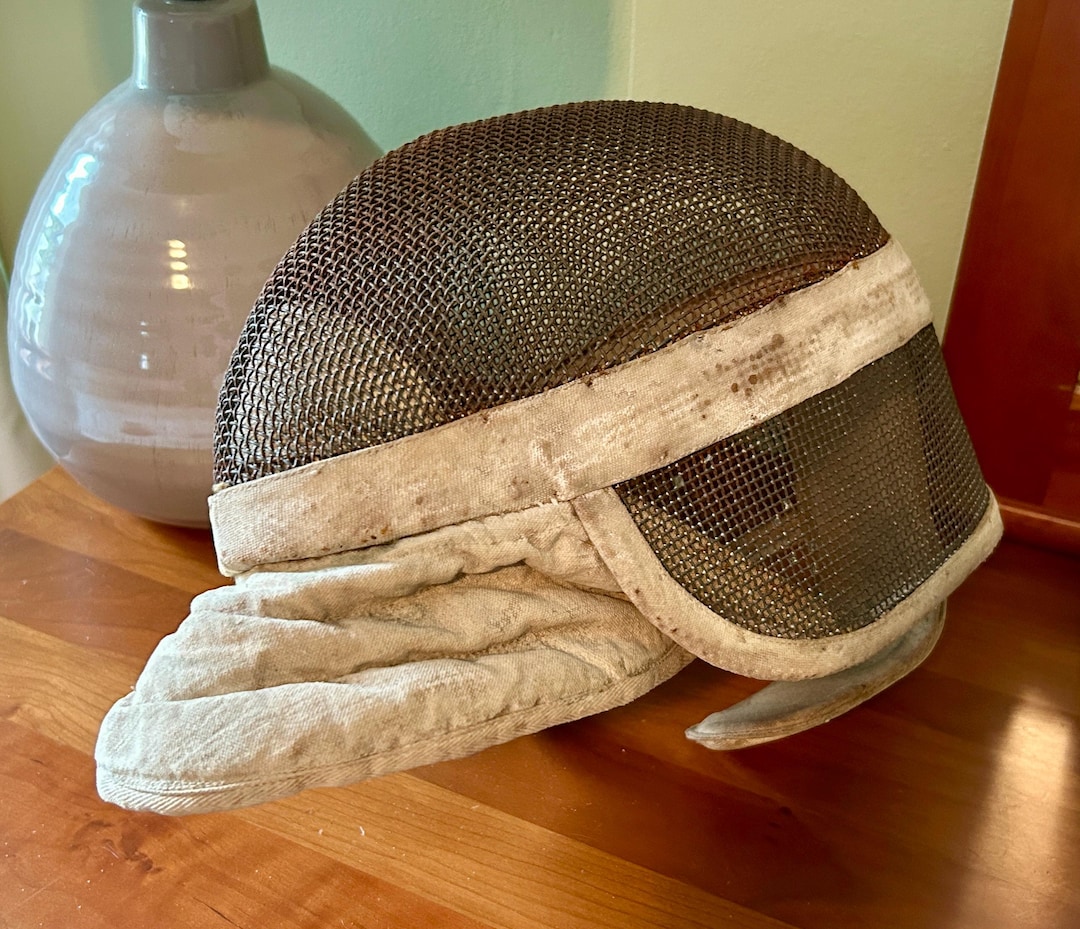Vintage Fencing Helmet, Fencing Helmet, Fencing Mask, White Fencing ...