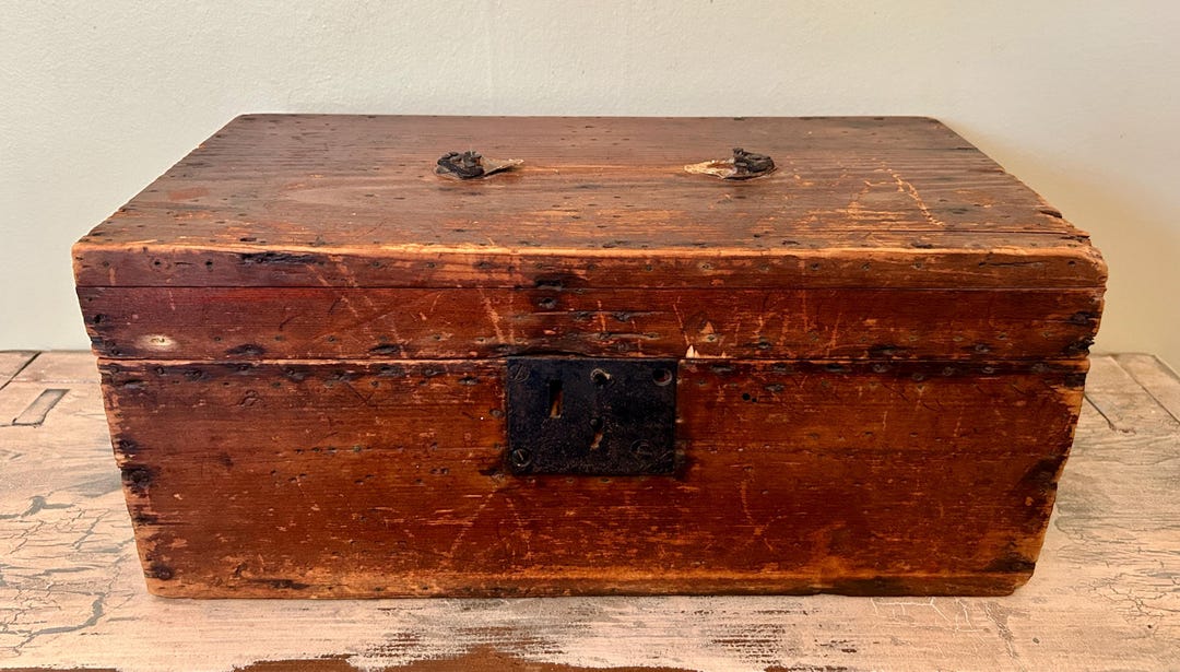 Primitive Chest, Storage Chest, Tool Chest, Tool Box, Vintage Wood ...