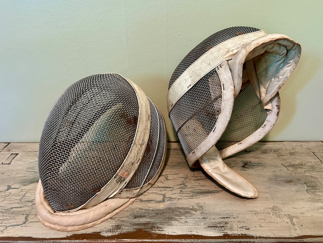 Vintage Fencing Helmet, Fencing Mask, Set of Two Fencing Helmets ...