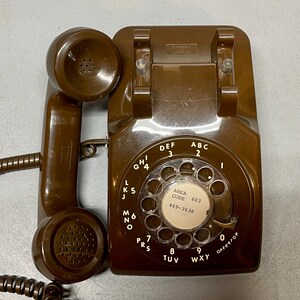 Vintage Brown Telephone, Brown Rotary Dial Telephone, Vintage Phone ...