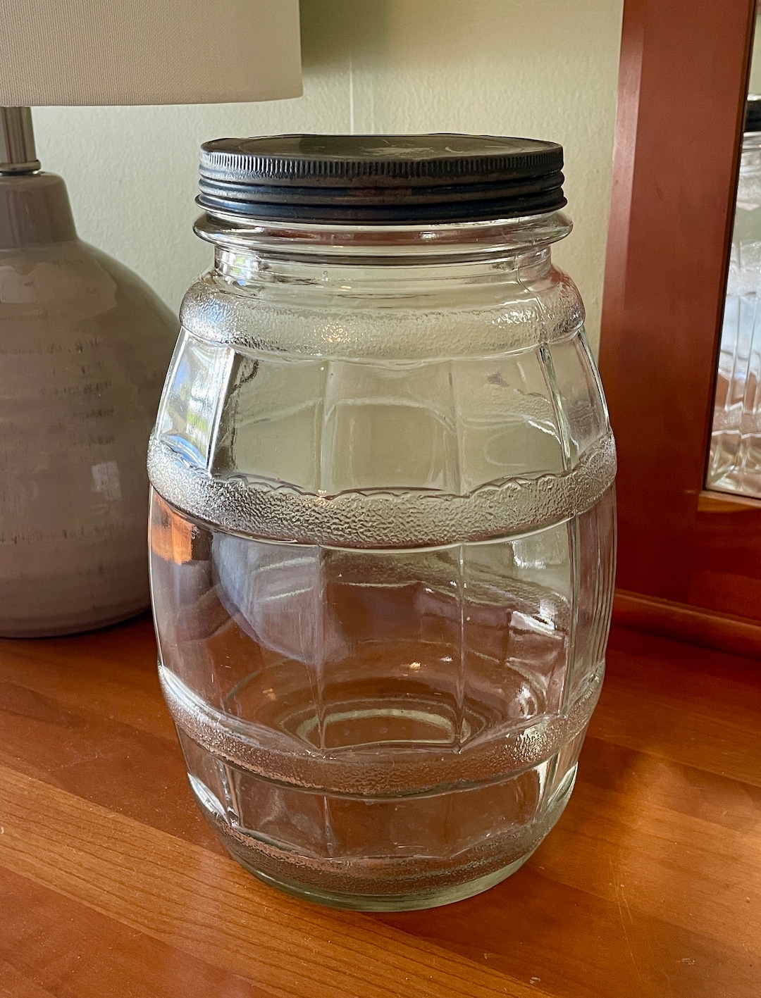 Pickle Jar, Glass Pickle Jar, Vintage Pickle Jar, Vintage Jar, Glass ...