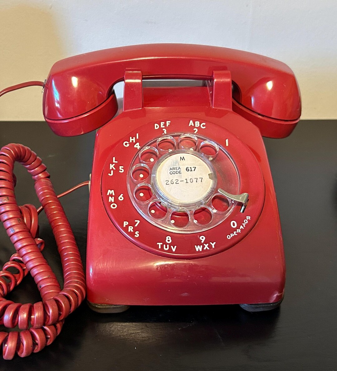 Vintage Telephone, Vintage Red Telephone, Red Rotary Dial Telephone ...