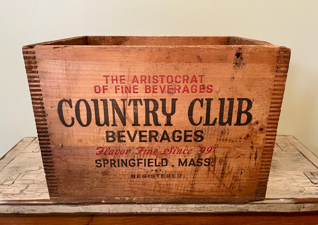 Vintage Country Club Beverages Crate, Soda Crate, Beverages Crate, Vintage Crate, Country Club ...