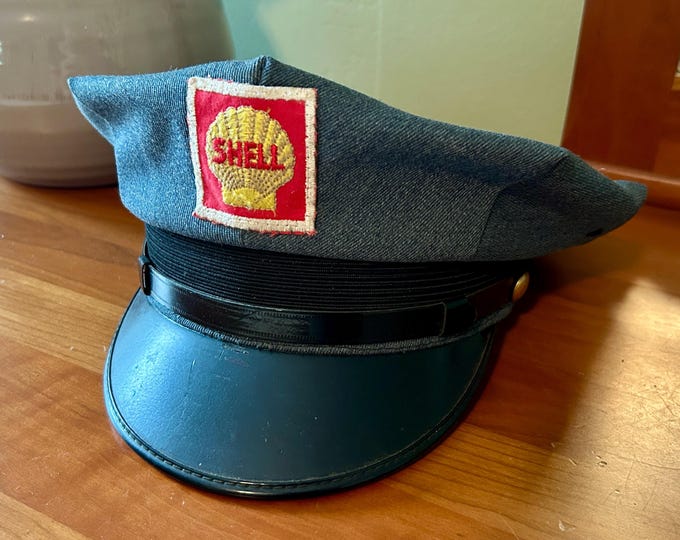 Vintage Shell Oil Hat, Vintage Gas Station Attendant Hat, Vintage Shell ...