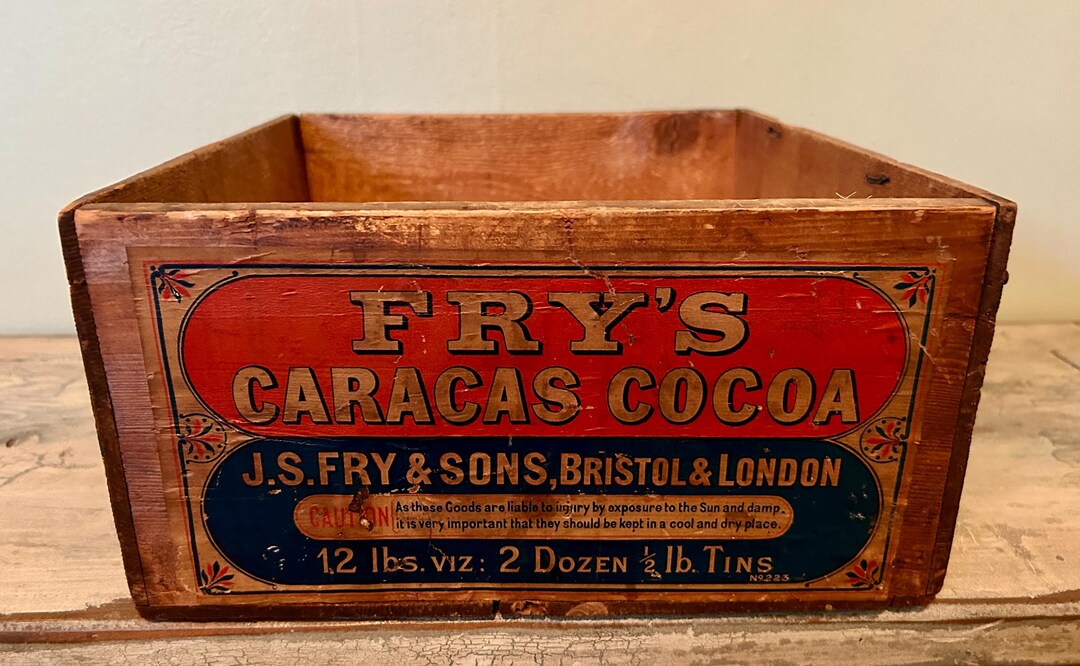 Fry's Caracas Cocoa, Vintage Fry's Cocoa Crate, J.S. Fry and Sons ...