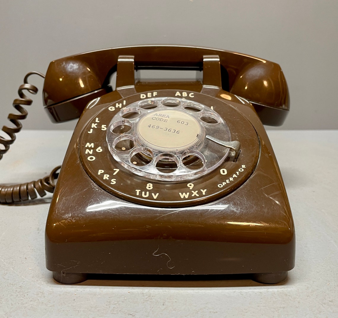 Vintage Brown Telephone Brown Rotary Dial Telephone Vintage - Etsy