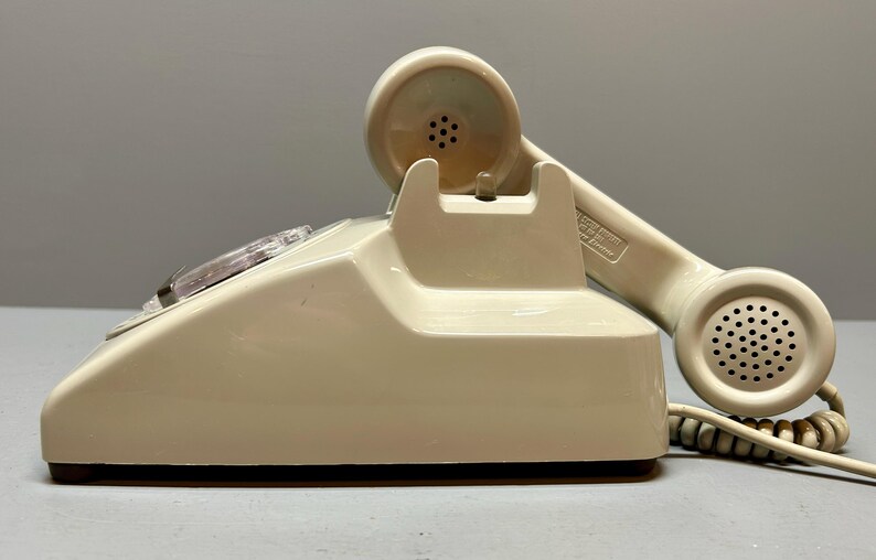 Vintage Telephone, Vintage Gray Telephone, Gray Rotary Dial Telephone ...