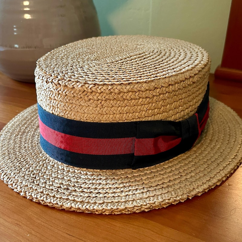Straw Boater Hat - Etsy