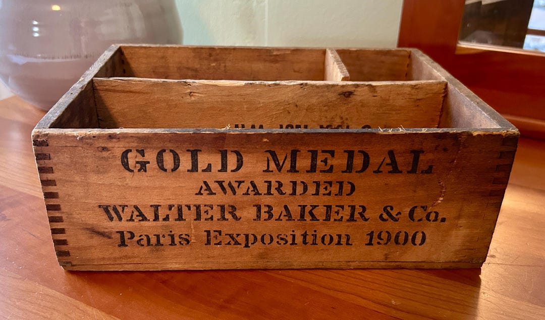 Vintage Walter Baker Box, Walter Baker, Kitchen Storage, Dorchester ...