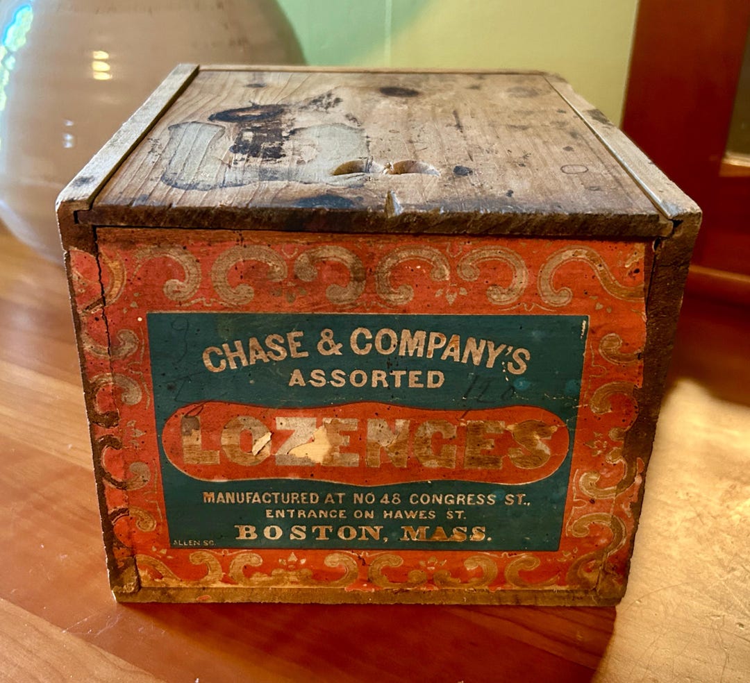 Vintage Lozenges Box, Lozenges, Chase & Company Assorted Lozenges ...