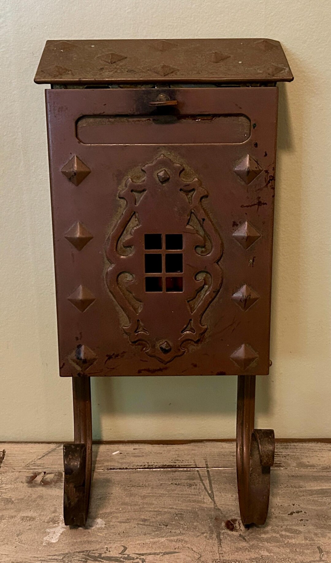 Vintage Mailbox, Mailbox, Copper Mailbox, Vintage Post Box, Post Box ...