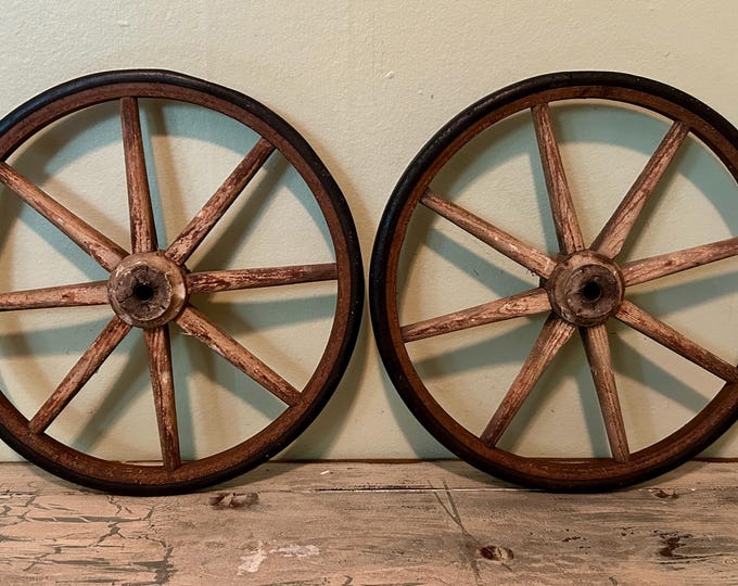 Vintage Cart Wagon Wheels, Buggy Wheels, Set of Two Wheels, Cart Wheels ...