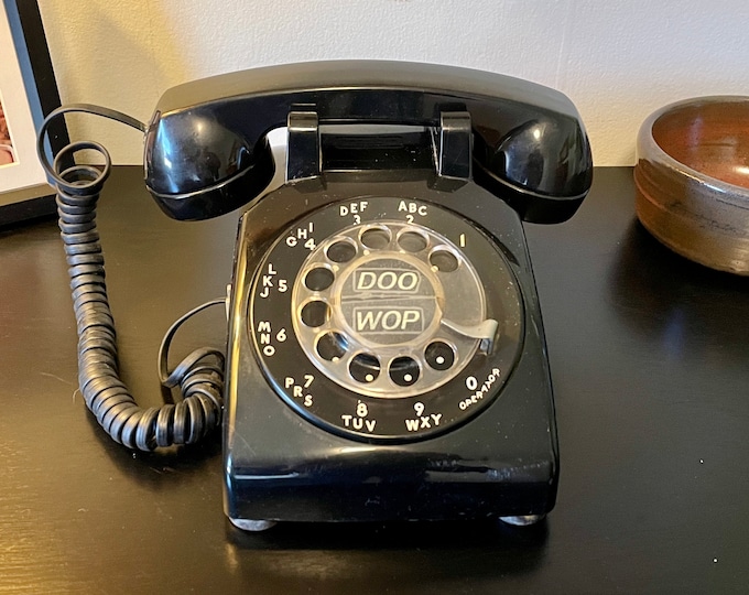 Vintage Black Telephone, Black Rotary Dial Telephone, Vintage Phone ...