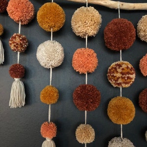 Extra Large Rustic Pom Pom Wall Hanging | FREE SHIPPING - Etsy