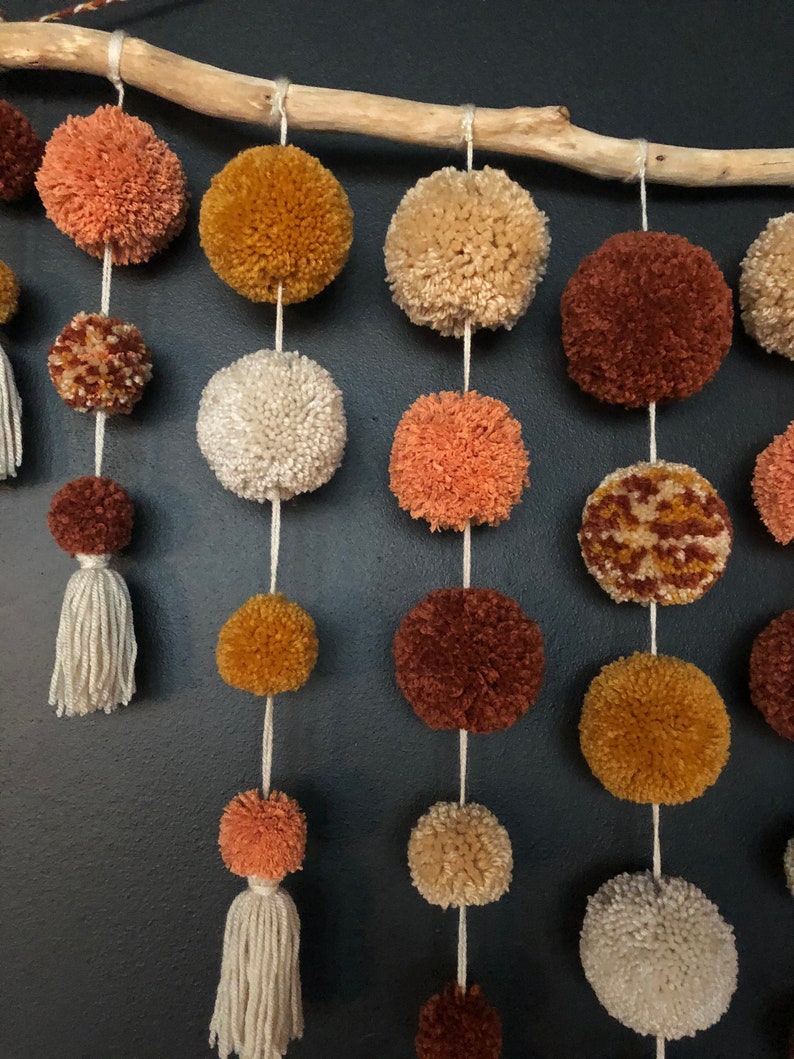 Extra Large Rustic Pom Pom Wall Hanging | FREE SHIPPING - Etsy